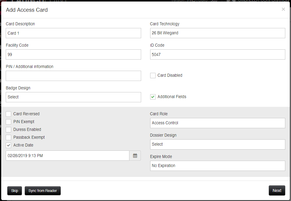 Add Cardholder Wizard