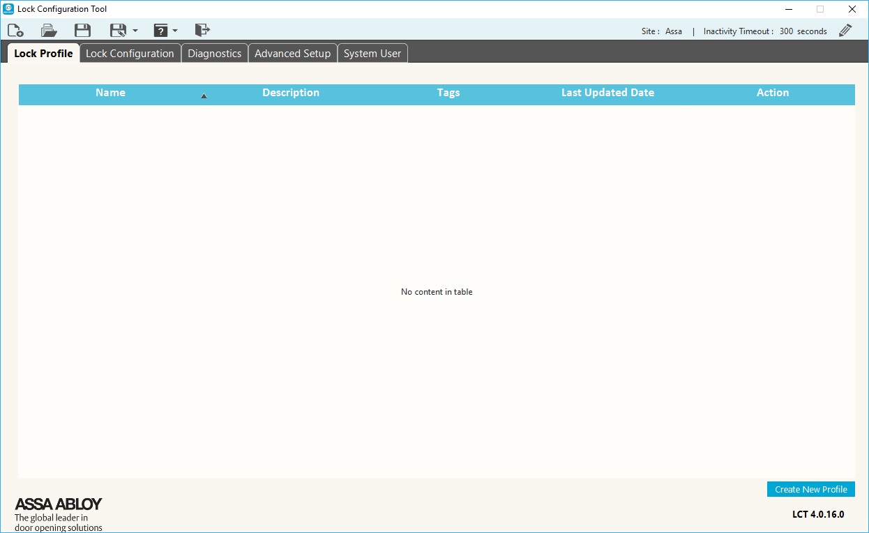 Creating a Lock Profile