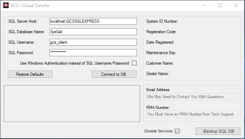 System Galaxy Database Transfer Tool